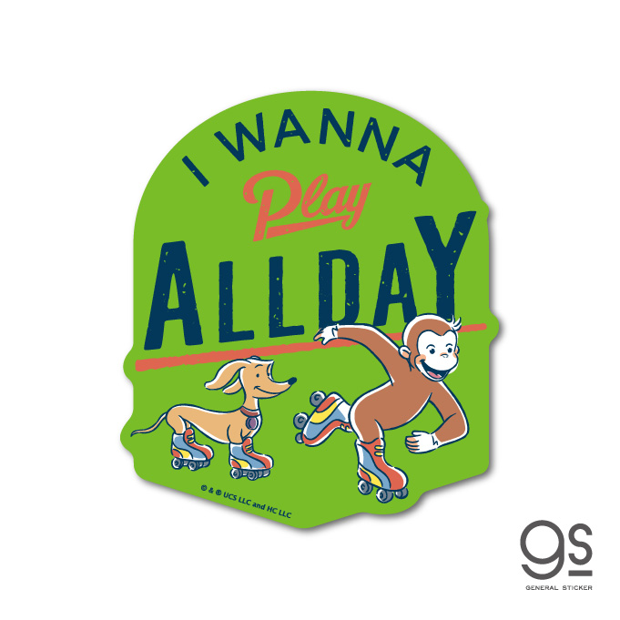 おさるのジョージ ダイカットステッカー アニメ I WANNA Play ALLDAY1 ユニバーサル グッズ CG-032 | 卸売・ 問屋・仕入れの専門サイト【NETSEA】