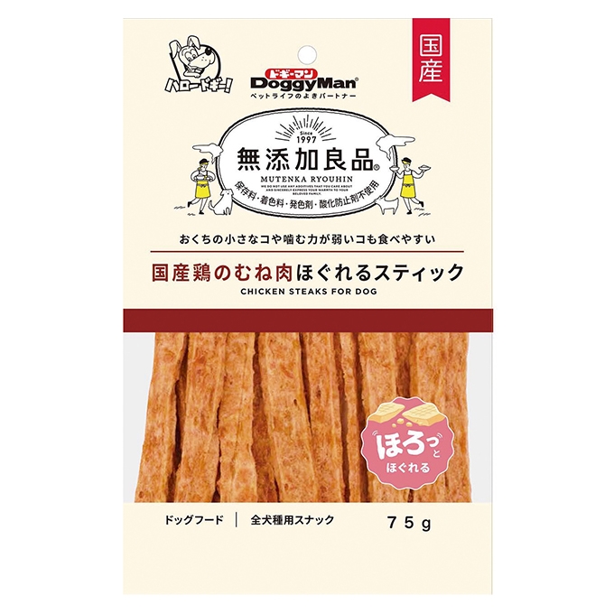 [ドギーマンハヤシ] 無添加良品 国産鶏のむね肉 ほぐれるスティック 75g | 卸売・ 問屋・仕入れの専門サイト【NETSEA】