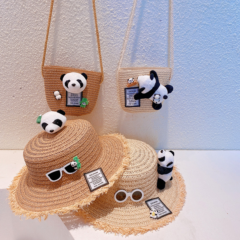 ★Kids＆Ladies★ 麦わらバッグ＆帽子 パンダバッグ キッズショルダーバッグ アクセサリー収納 DIY 株式会社 C2Jジャパン 問屋・仕入れ・卸・卸売の専門【仕入れならNETSEA】