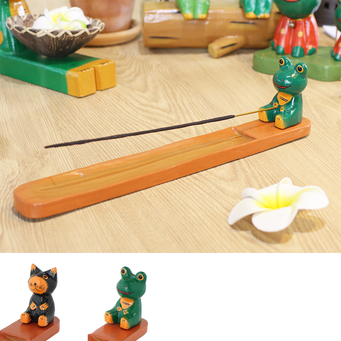 アニマルインセンスホルダー[インドネシア 猫ネコねこカエルかえる蛙 香立スティック バリ アジアン] | 卸売・ 問屋・仕入れの専門サイト【NETSEA】