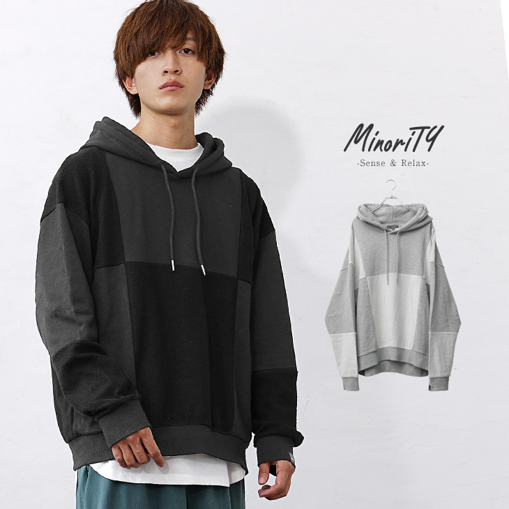 【2023年秋の新作】インサイドアウトブロッキング プルパーカー／MinoriTY エヴァー・グリーン 問屋・仕入れ・卸・卸売の専門【仕入れならNETSEA】