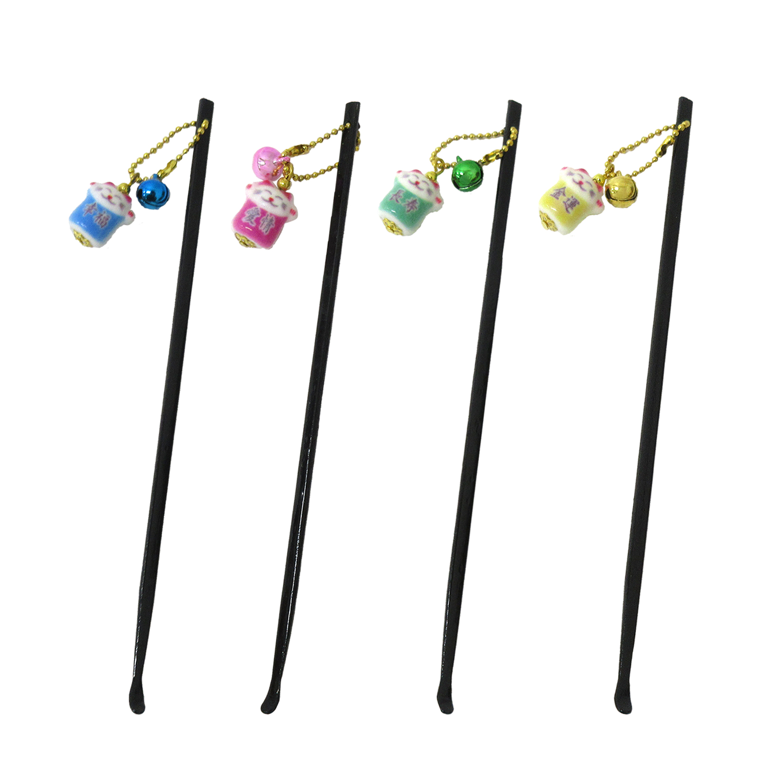 ＜日用品雑貨・開運グッズ＞福ねこ耳かき 黒 No.401-011 株式会社 ファースト・アロー 問屋・仕入れ・卸・卸売の専門【仕入れならNETSEA】