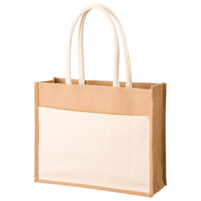 ジュート&キャンバスポケットトート（L） TR-1216-008 HAMANO 問屋・仕入れ・卸・卸売の専門【仕入れならNETSEA】