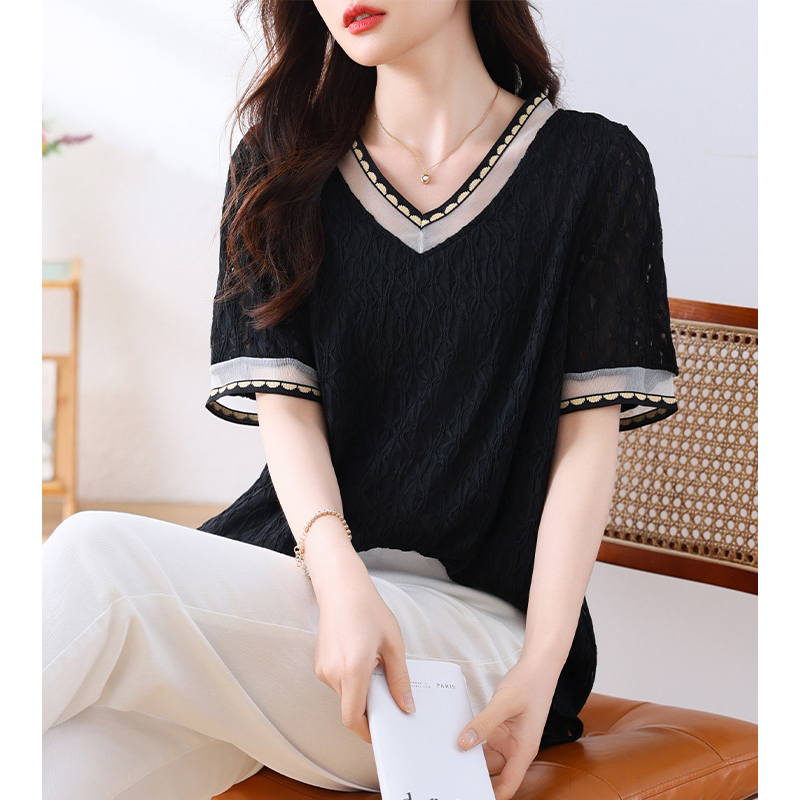 初回送料無料 新作レディースファッション カジュアル ゆったり シフォン Vネック トップス Sommy 株式会社 問屋・仕入れ・卸・卸売の専門【仕入れならNETSEA】