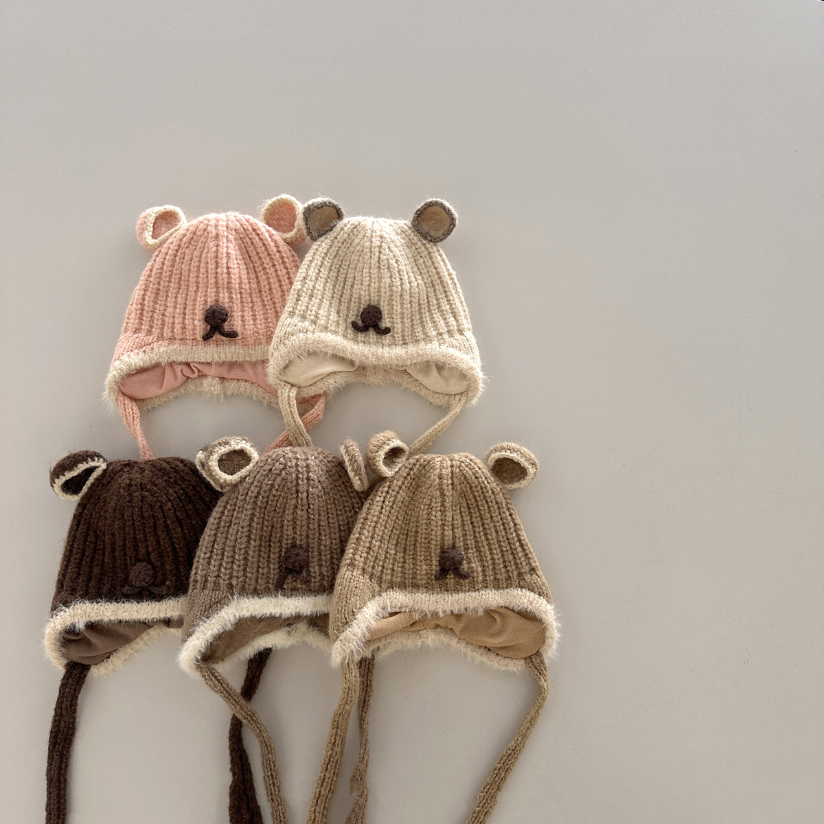 ★全5色★ 子供帽子 48-52CM 熊ミミニット帽 耳あて 韓国キッズハット | 卸売・ 問屋・仕入れの専門サイト【NETSEA】