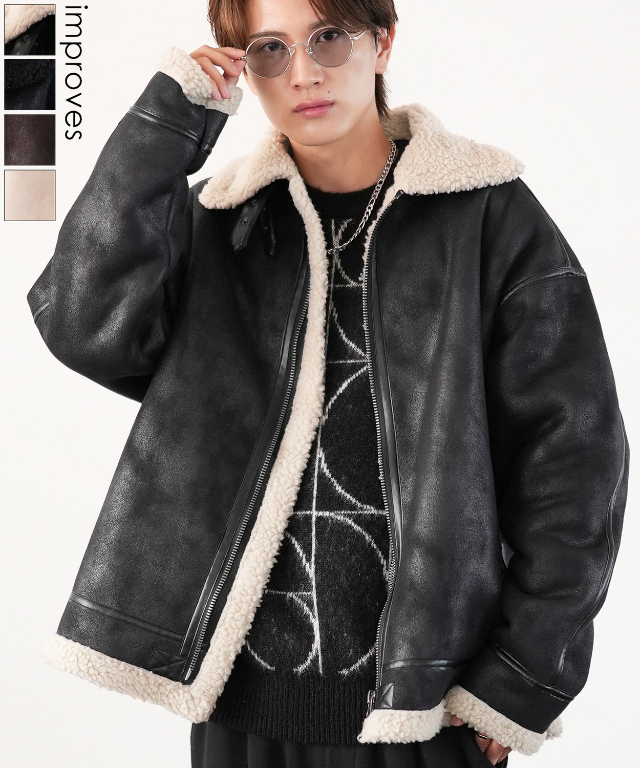 【SIDEWAYSTANCE】フェイクムートンB-3ジャケット 株式会社 インプローブス | 卸売・ 問屋・仕入れの専門サイト【NETSEA】