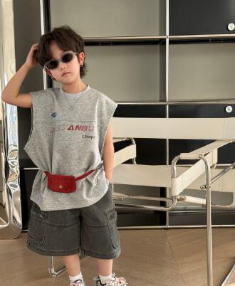 2025新作 キッズ QQMM カーディガントップス 無袖Tシャツ 100-160CM | 卸売・ 問屋・仕入れの専門サイト【NETSEA】