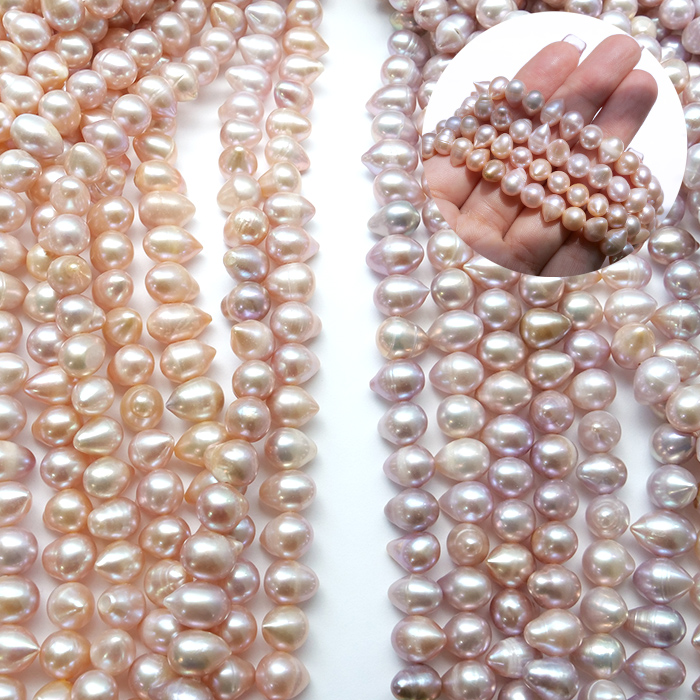 【266. 淡水パール ドロップ クレオ ビーズ 連 】 ピンク 11mm - 6mm 長さ35cm 淡水真珠 国内発送 | 卸売・ 問屋・仕入れの専門サイト【NETSEA】